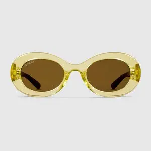 Gucci Oval Frame Sunglasses - Green