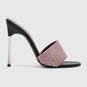 Gucci Gg Crystal Mesh Slide Sandals - Pink