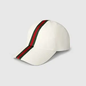 Gucci Cotton Baseball Cap With Web - Green
