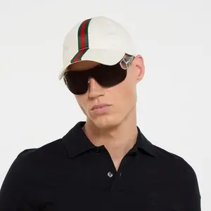 Gucci Cotton Baseball Cap With Web - Green