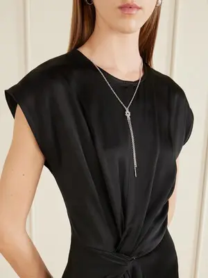 Victoria Beckham Twisted-front Satin Midi Dress - Black