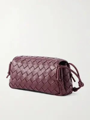Bottega Veneta Notturno Intrecciato Leather Shoulder Bag - Red