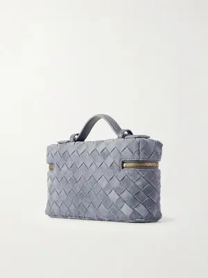 Bottega Veneta Bang Bang Intrecciato Suede Tote - Blue