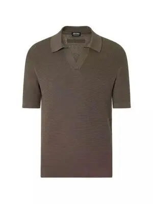 Zegna V-neck T-shirt - Brown