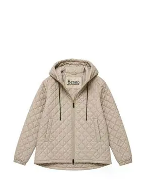 Herno Hooded Quilted Coat - Neutrals