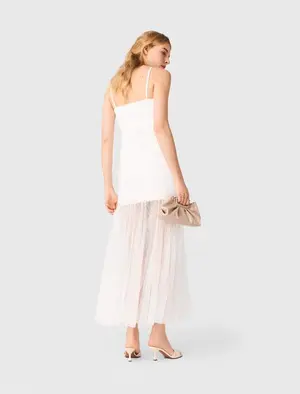 Maje Taffeta And Lace Dress