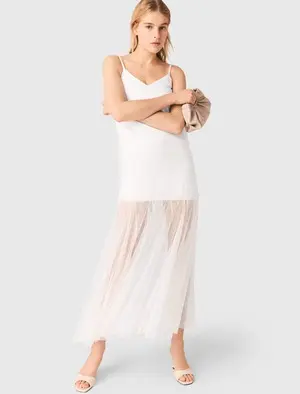 Maje Taffeta And Lace Dress