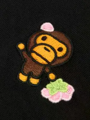 A BATHING APE Embroidered T-shirt - Black