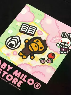 A BATHING APE Embroidered T-shirt - Black