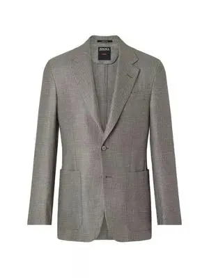 Zegna Patterned Notched Jacket - Grey