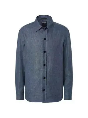 Zegna Buttoned Overshirt - Blue