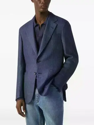 Zegna Checked Blazer - Blue