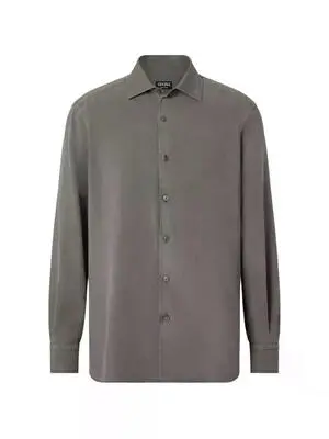 Zegna Buttoned Silk Shirt - Grey