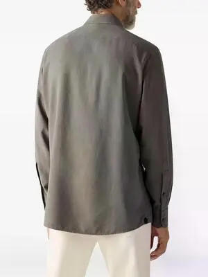 Zegna Buttoned Silk Shirt - Grey