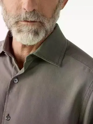 Zegna Buttoned Silk Shirt - Grey