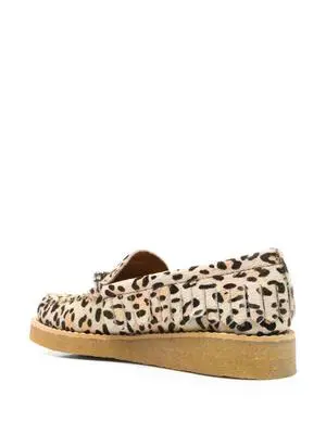 FORTE_FORTE Crystal-embellished Leopard Print Calf Hair Loafers