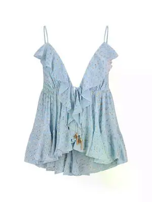 Zimmermann Ruffle Top - Blue