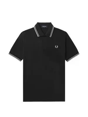 Fred Perry Laurel-wreath Striped Polo Shirt - Black