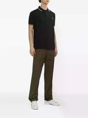 Fred Perry Laurel-wreath Striped Polo Shirt - Black