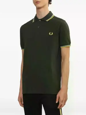 Fred Perry Laurel-wreath Striped Polo Shirt - Green