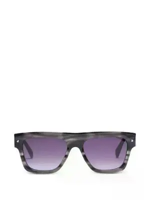 Viktor & Rolf Logo-detail Rectangle Sunglasses - Grey