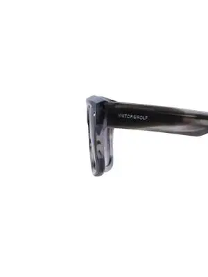 Viktor & Rolf Logo-detail Rectangle Sunglasses - Grey