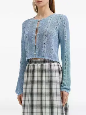 B+AB Pearl Button Open Knit Cardigan