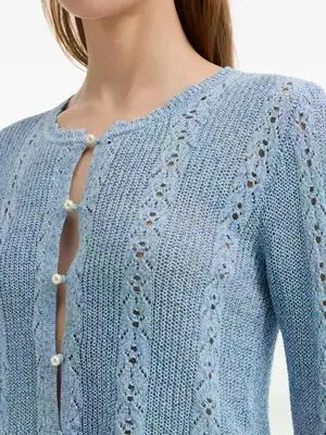 B+AB Pearl Button Open Knit Cardigan