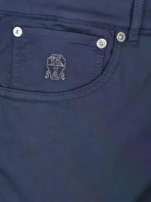 Brunello Cucinelli Embroidered Trousers - Blue