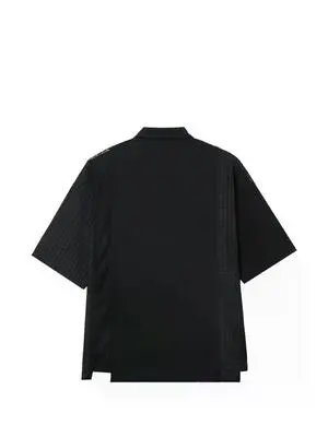 FIVE CM Check-panel Short-sleeve Shirt - Black