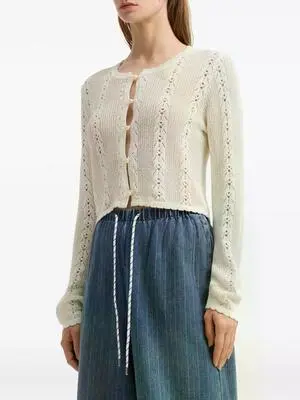 B+AB Openwork Long-sleeve Cardigan - Neutrals