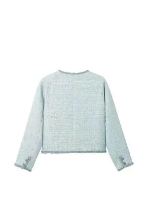 B+AB Frayed-trim Tweed Jacket