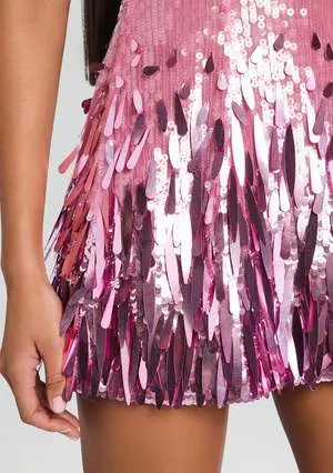 Retrofete Sequin Mini Dress With Fringe