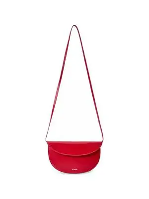 JIL SANDER Curved-flap Leather Shoulder Bag