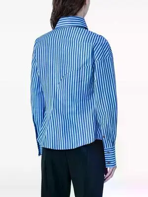 VIVIENNE WESTWOOD Bella Asymmetrical-fastening Striped Shirt - Blue