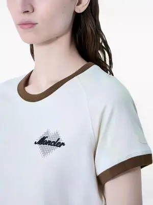 Moncler Embroidered Heart-motif T-shirt - Neutrals