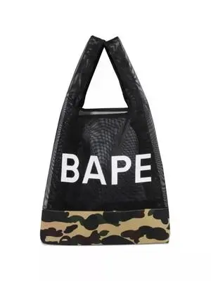 A BATHING APE Camouflage-print Mesh Tote - Black