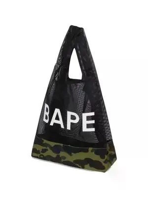 A BATHING APE Camouflage-print Mesh-paneled Tote Bag - Black