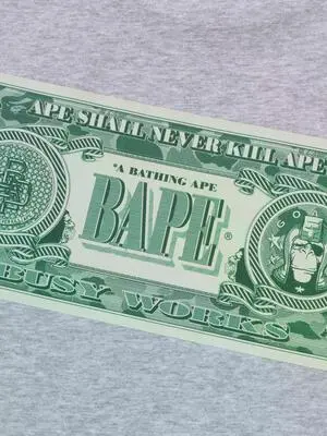 A BATHING APE Dollar-print T-shirt - Grey