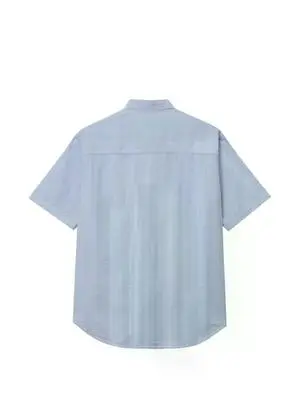 CHOCOOLATE Striped Patch-pocket Shirt - Blue