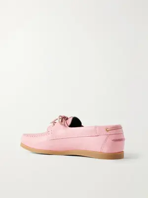 VINNY'S Boatman Full-grain Leather Boat Shoes - Pink