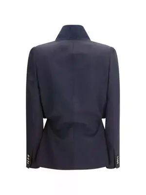 Alexander McQueen Folded-lapel Single-breasted Jacket - Blue