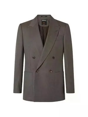 Zegna Double-breasted Wool Jacket - Grey
