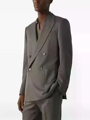 Zegna Double-breasted Wool Jacket - Grey
