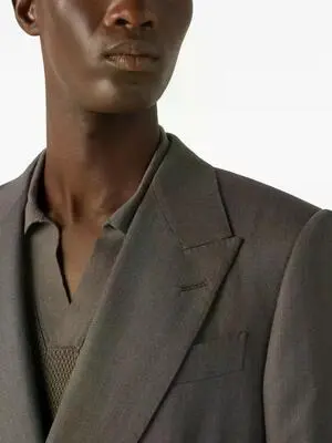 Zegna Double-breasted Wool Jacket - Grey