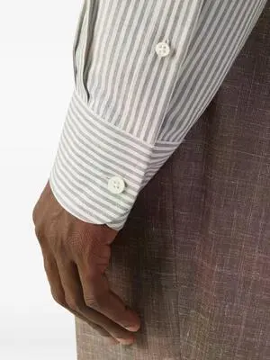 Zegna Striped Silk Shirt - White