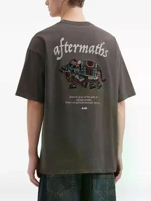 AFTERMATHS Elephant-embroidered T-shirt - Grey