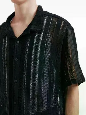 AFTERMATHS Buttoned Openwork Shirt - Black