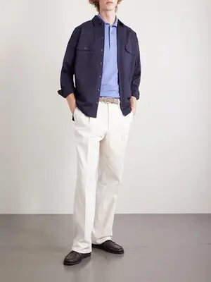 Zegna Slim-fit Cotton Polo Shirt - Blue