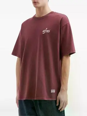 AFTERMATHS Elephant-embroidered T-shirt - Red